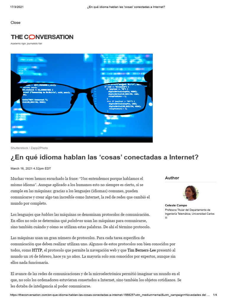 ¿En Qué Idioma Hablan Las Cosas Conectadas A Internet | PDF | Internet ...