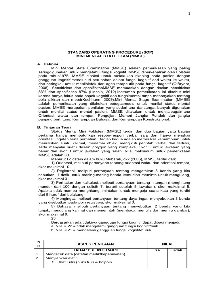 SOP MMSE Modul Lengkap | PDF