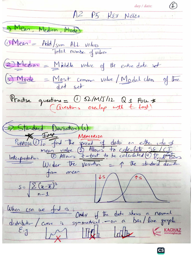 P5 Notes + Practise Questions | PDF