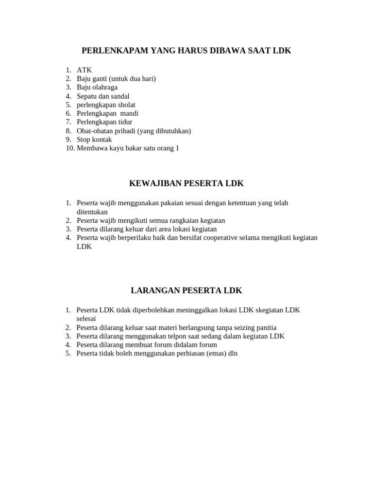 Juknis LDK Osis | PDF