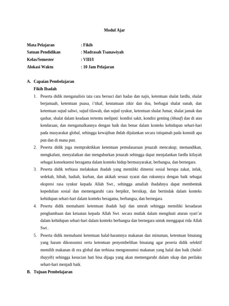 Modul AJar BAB 2 Kelas VIII | PDF