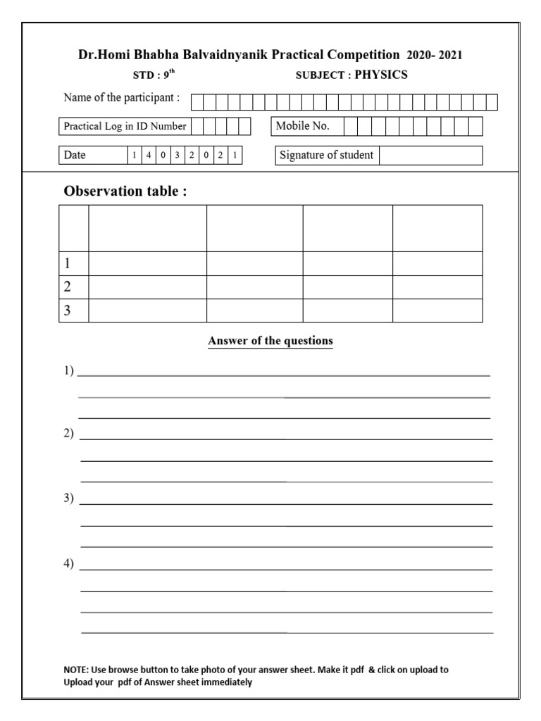 Ansersheet-9th-Eng-Practical | PDF