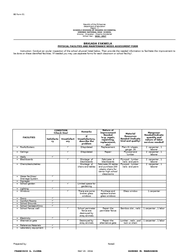 BE FORM 1 | PDF