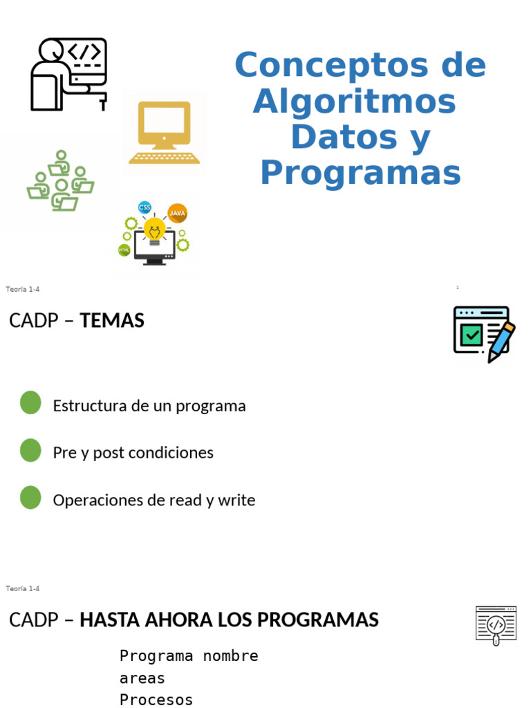 Teoria1 Estructura de Un Programa - Pre y Post Condiciones - Read y Write | PDF