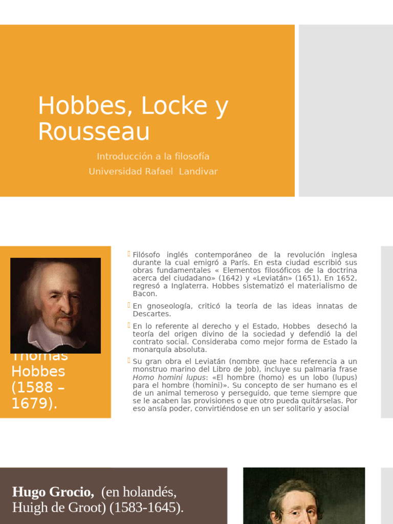 Hobbes Locke y Rousseau | PDF