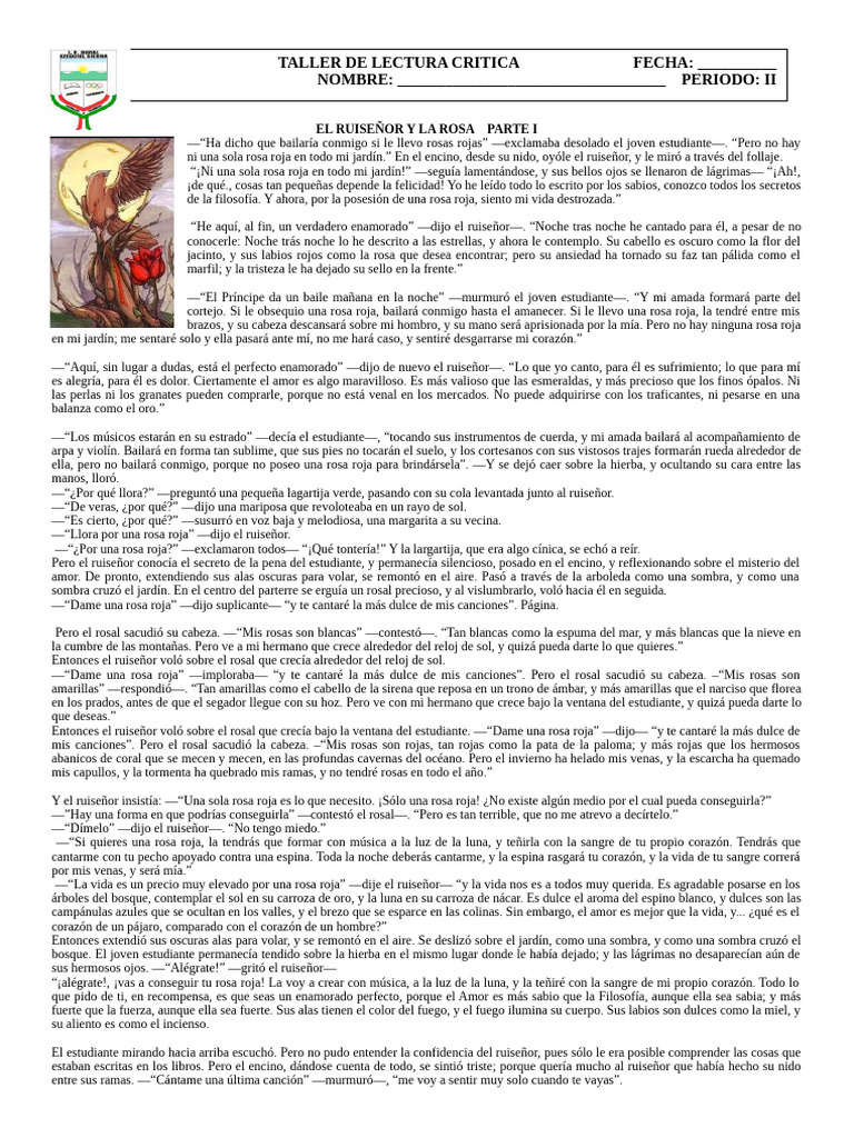 el ruiseñor y la rosa | PDF