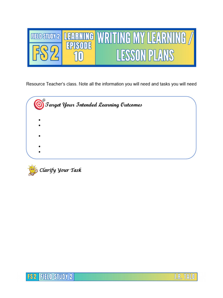 Field Study 2 Learning Episode 10 | PDF