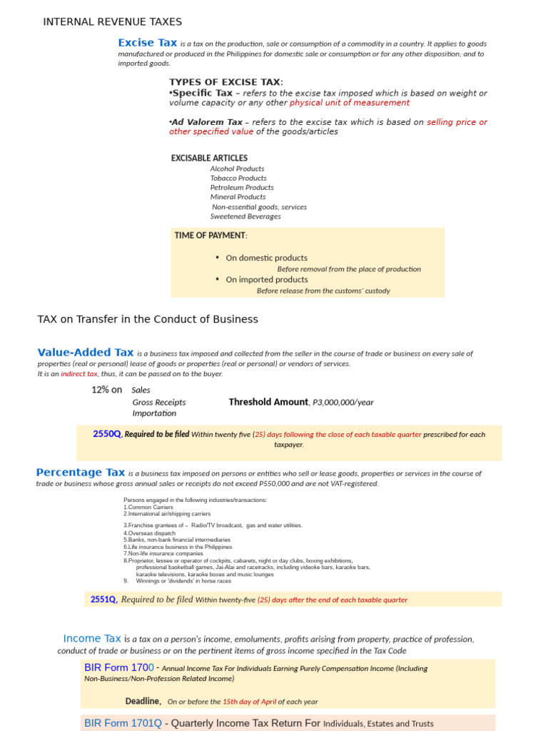 Module 1 Internal Revenue Taxes | PDF | Taxation In The United States ...