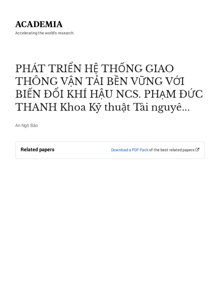 Giao Thong Van Tai Vs Bien Doi Khi Hau | PDF
