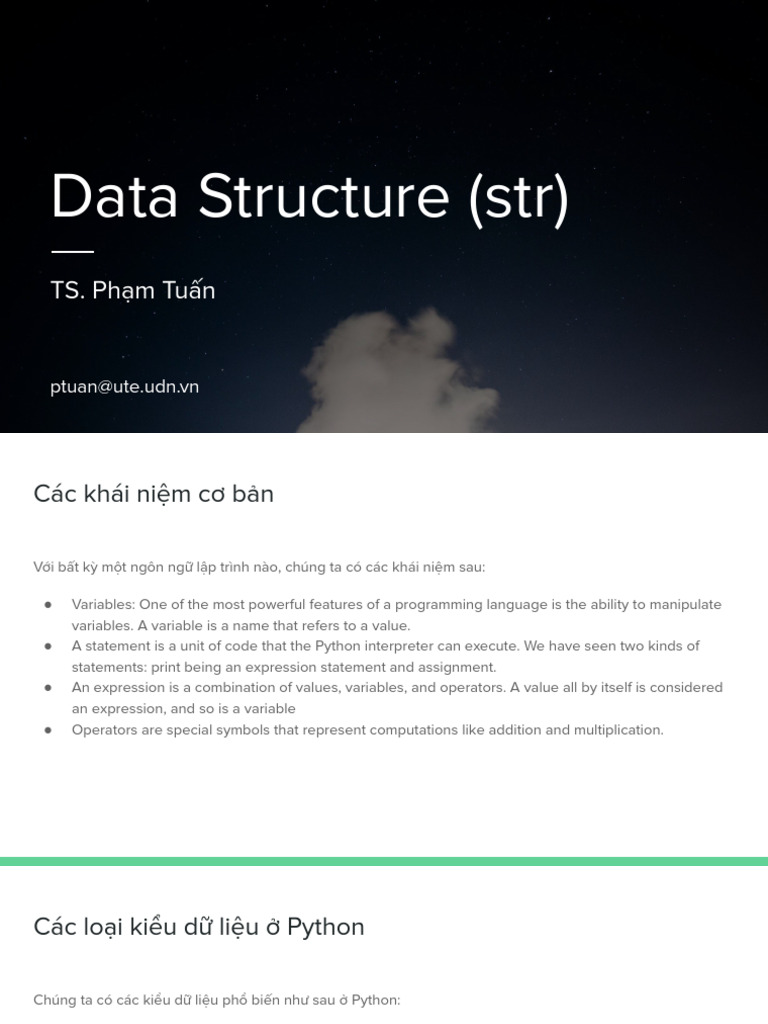 Tuần 2 - Data Structure (str) | PDF