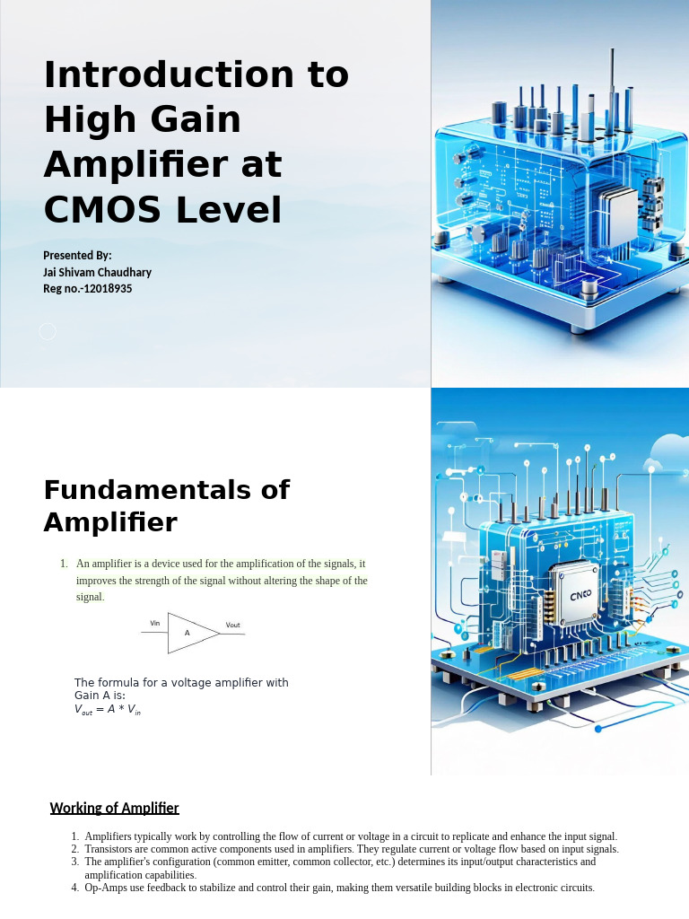 Introduction to High Gain Amplifier at CMOS Level | PDF | Amplifier | Electrical Circuits