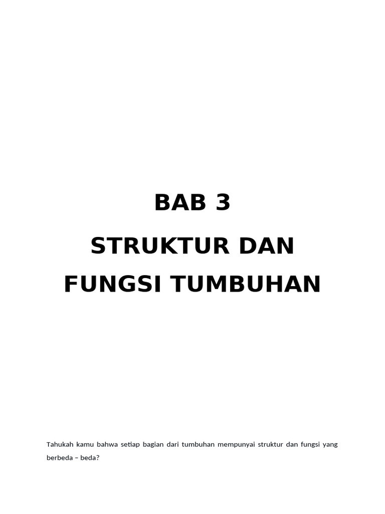 bab 3 struktur dan fungsi tumbuhan | PDF