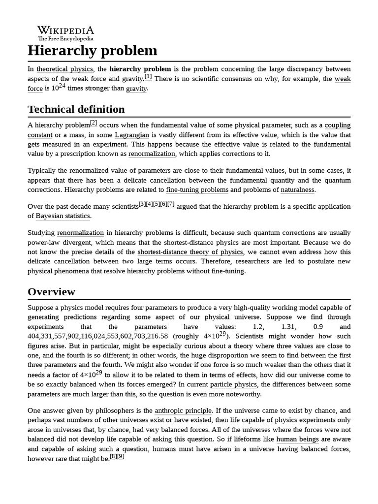 Hierarchy Problem | PDF
