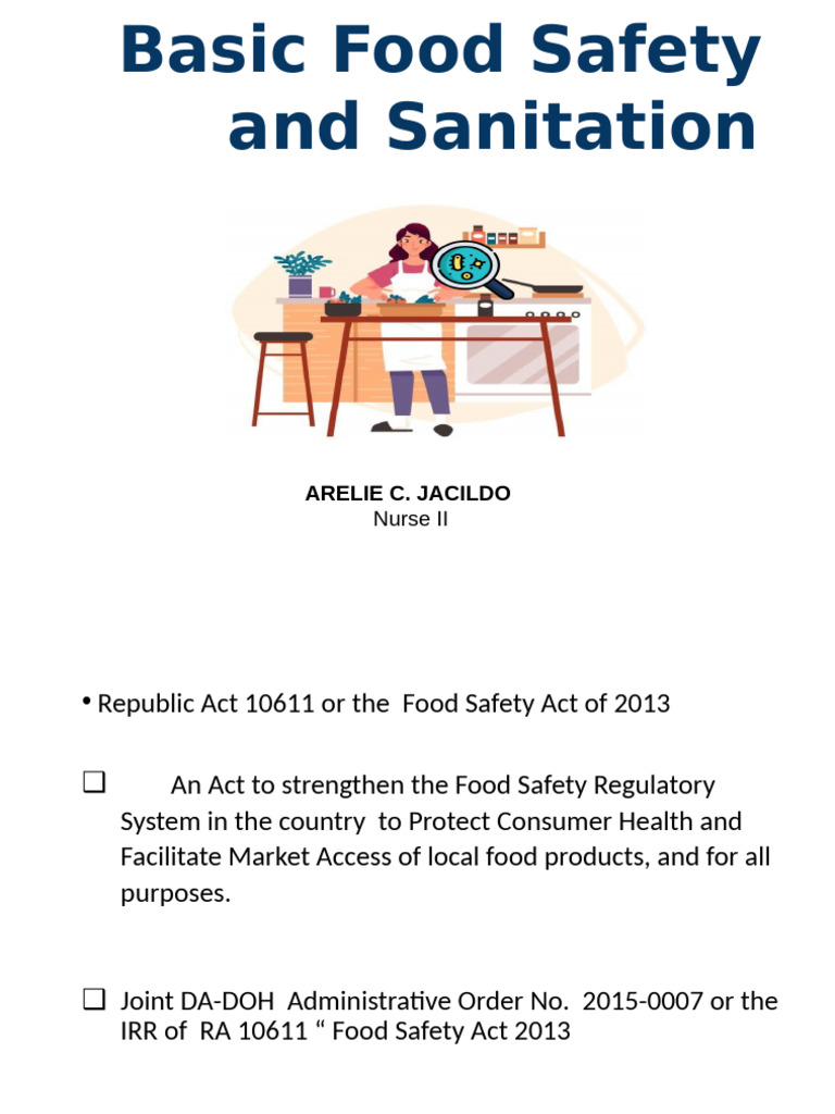 Food Safety and Sanitation | PDF