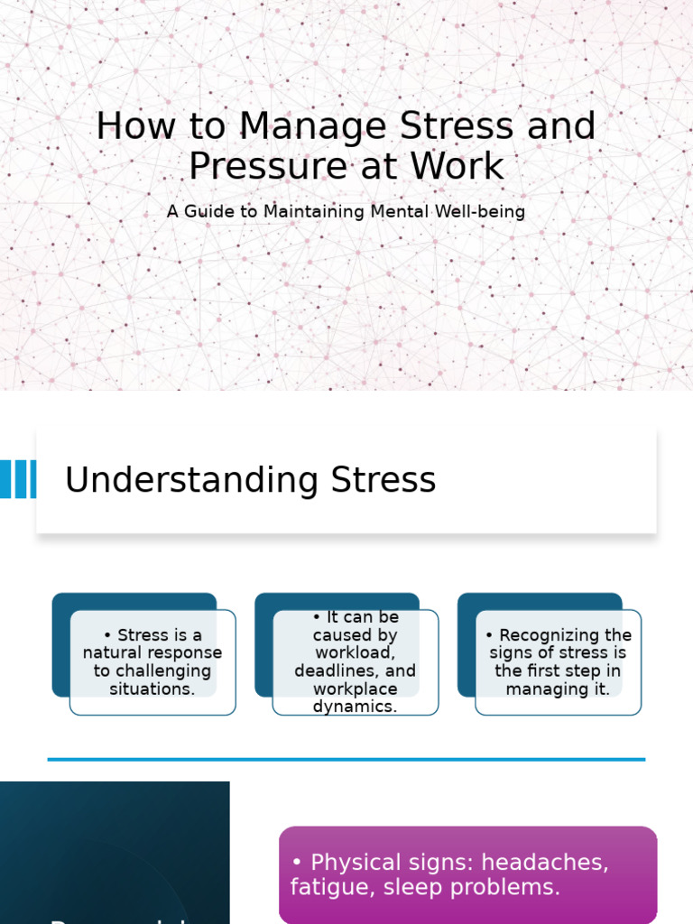 How To Manage Stress and Pressure at Work | PDF