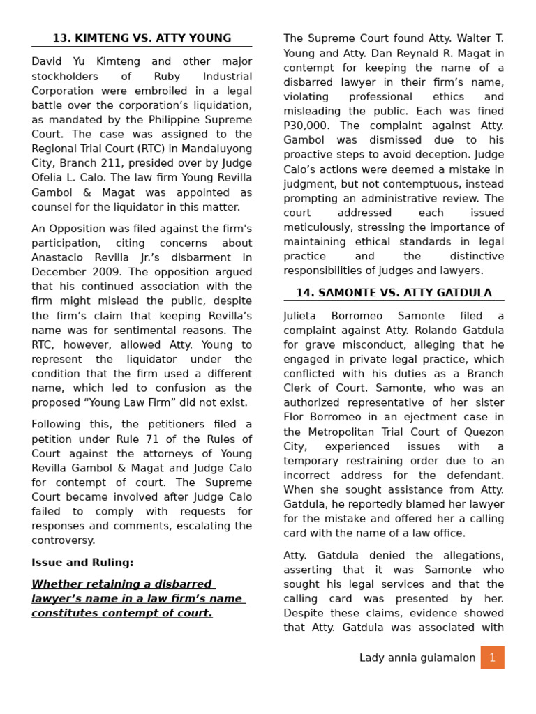 Legal Ethics 13-18 Cases | PDF