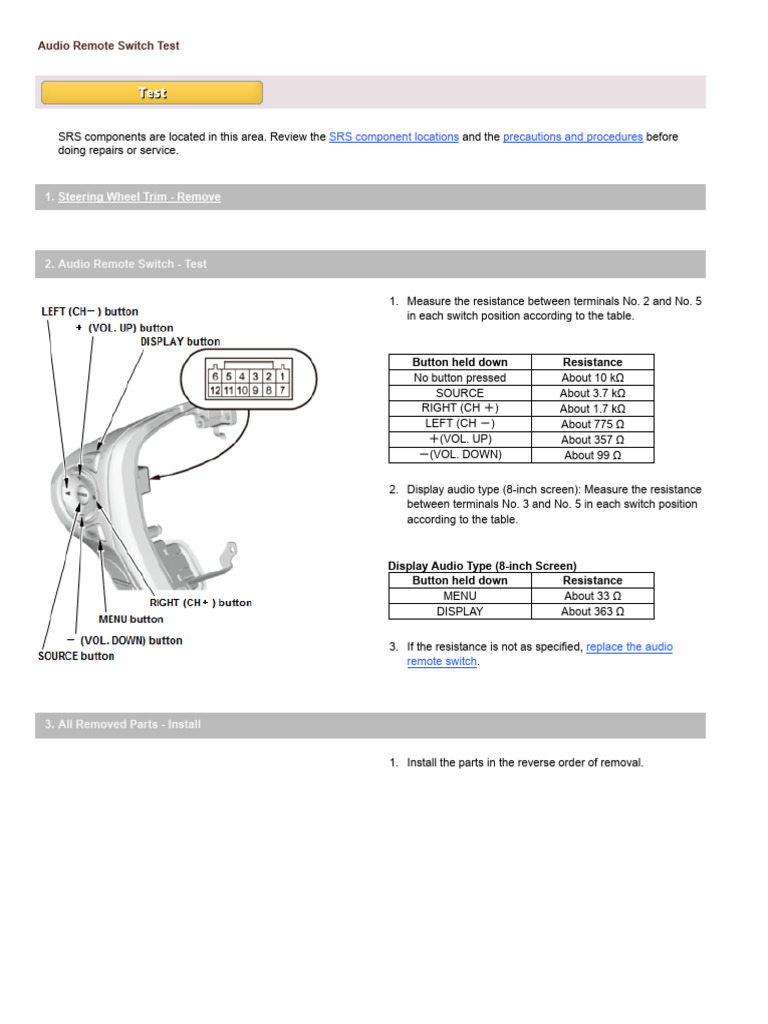 Audio Remote Switch Test 3628 Pdf