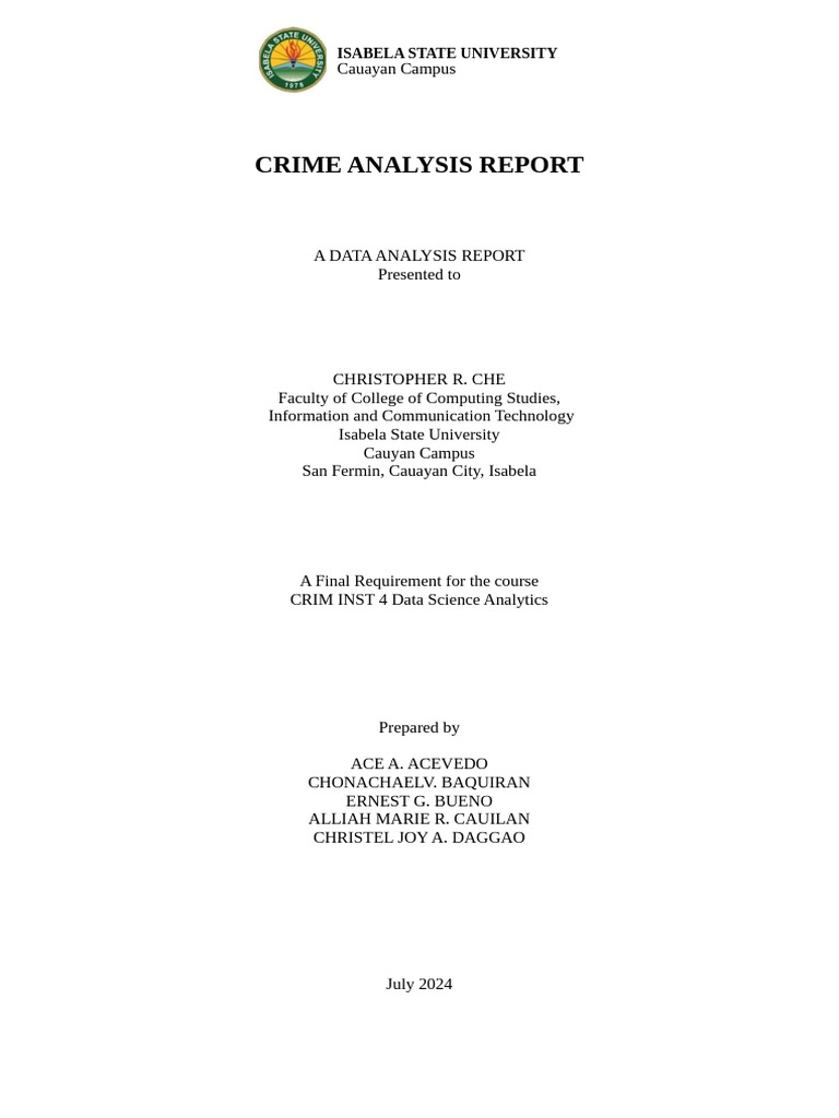 Crime Analysis Report Format G53B | PDF