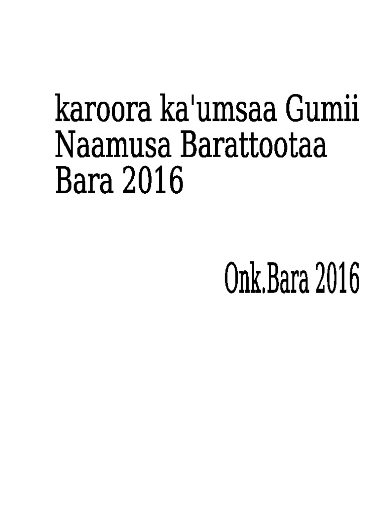 Gumii Naamusa Barattootaa 2 | PDF