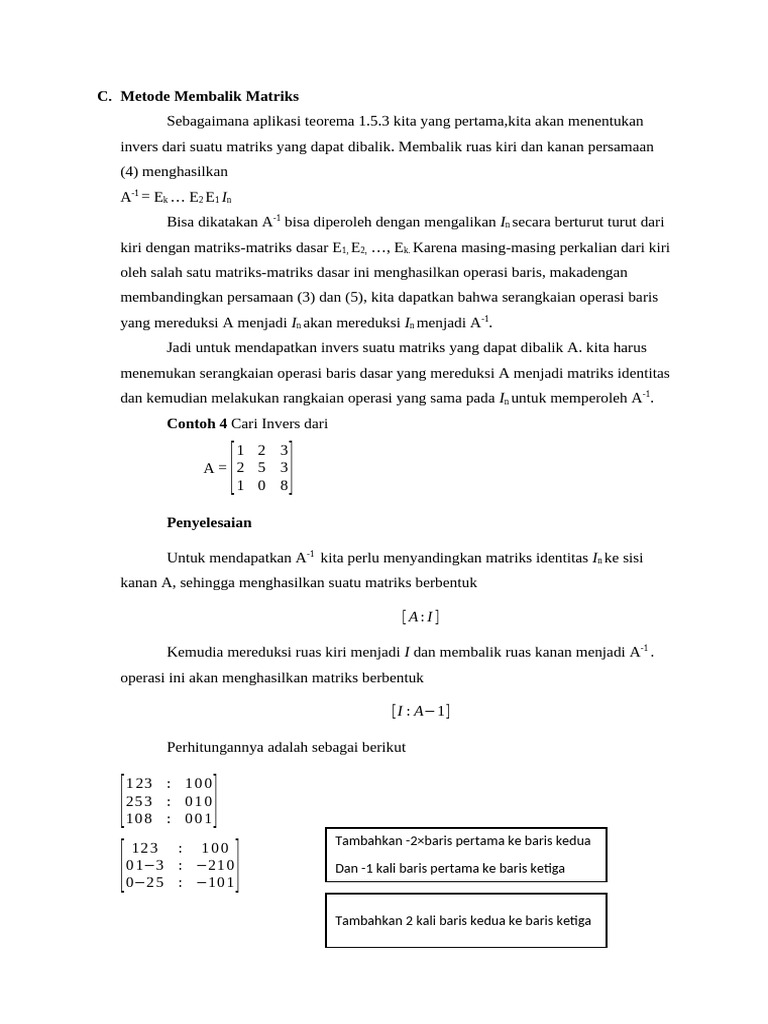 C. Metode Membalik Matriks | PDF
