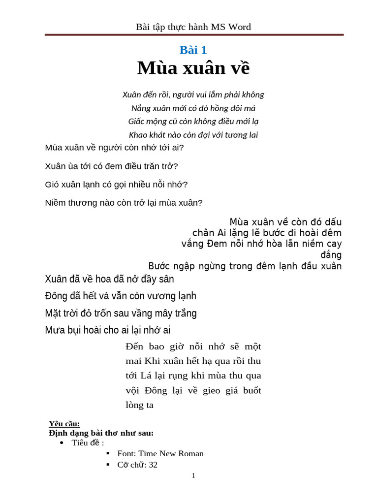 BTTH Chuong 4 - MS Word | PDF