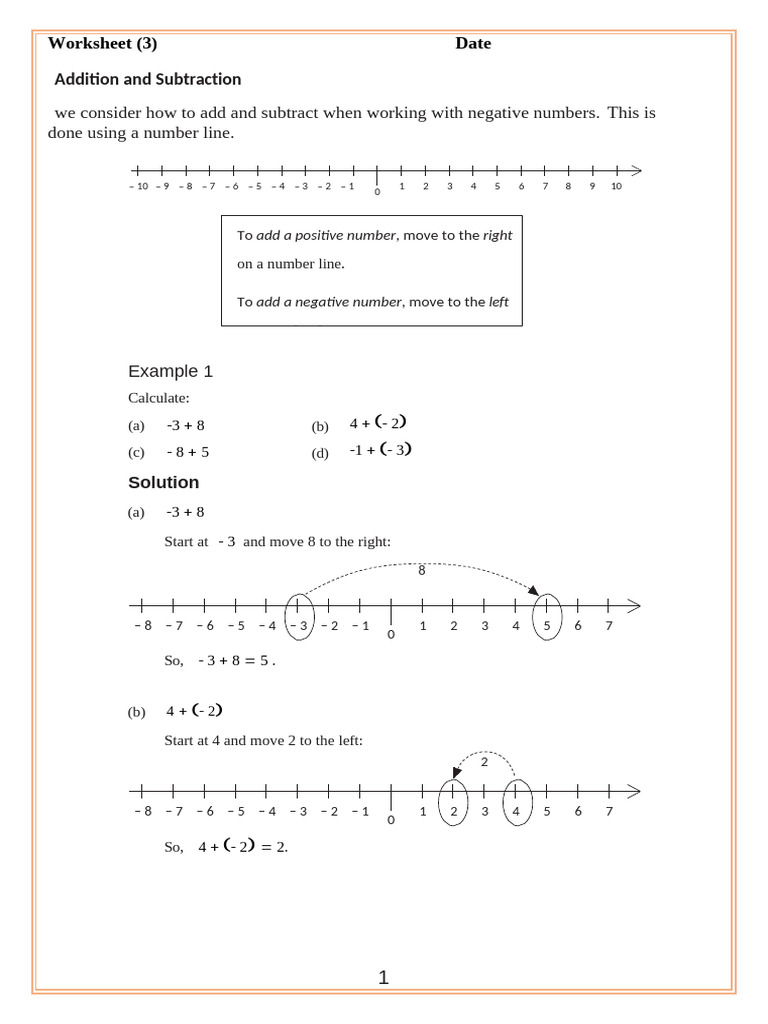 We Consider How To Add and Subtract When Working With Negative Numbers ...