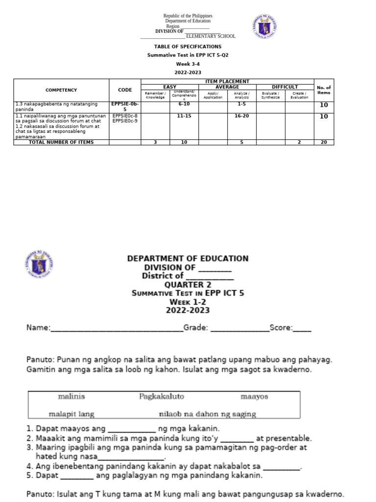 ST2 Epp-Ict-5 Q2 | PDF