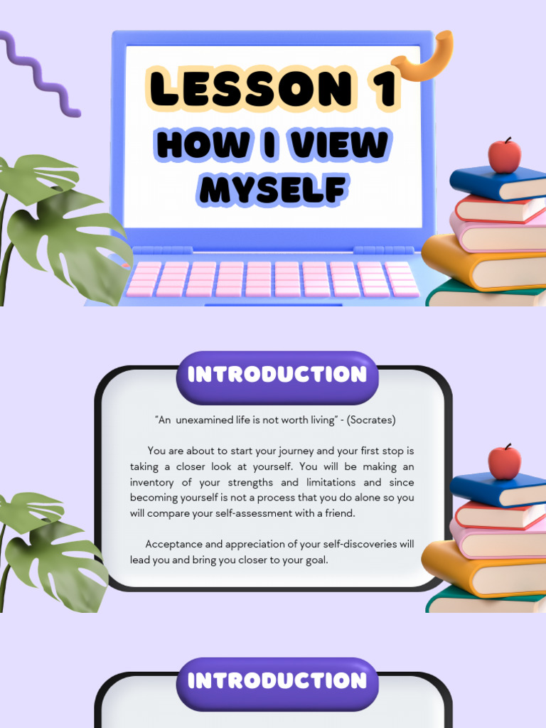 Lesson 1 How I View My Self | PDF