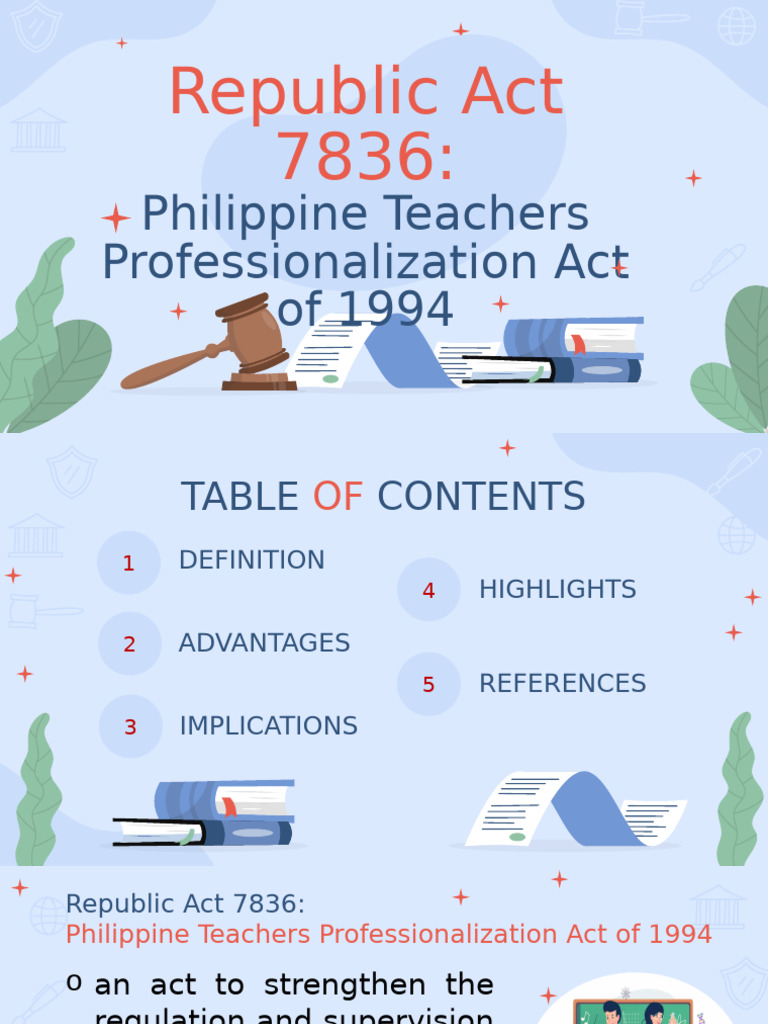Republic Act 7836:: Philippine Teachers Professionalization Act of 1994 ...