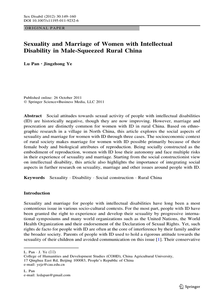 2012-04sexuality and Marriage of Women With Intellectual Disability | PDF