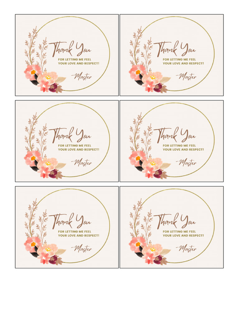 Thank You Card For Master | PDF