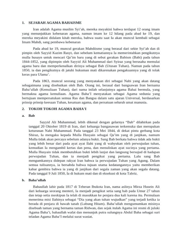 Agama Baha'i | PDF