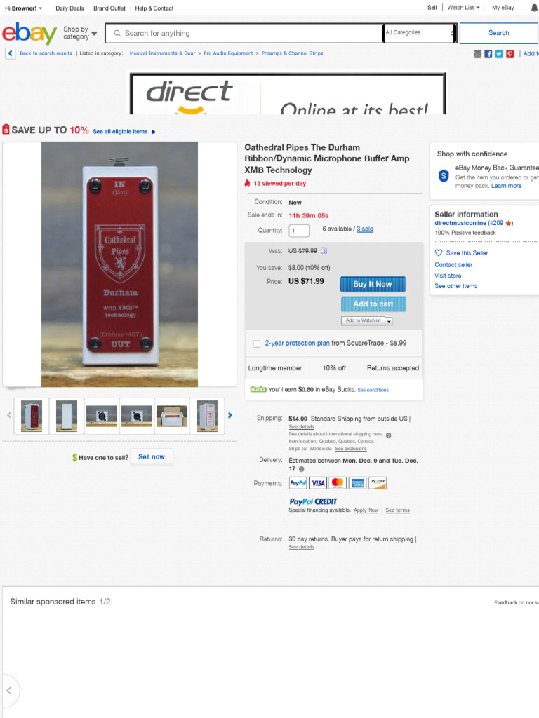 Cathedral Pipes The Durham Ribbon:Dynamic Microphone Buffer Amp XMB ...