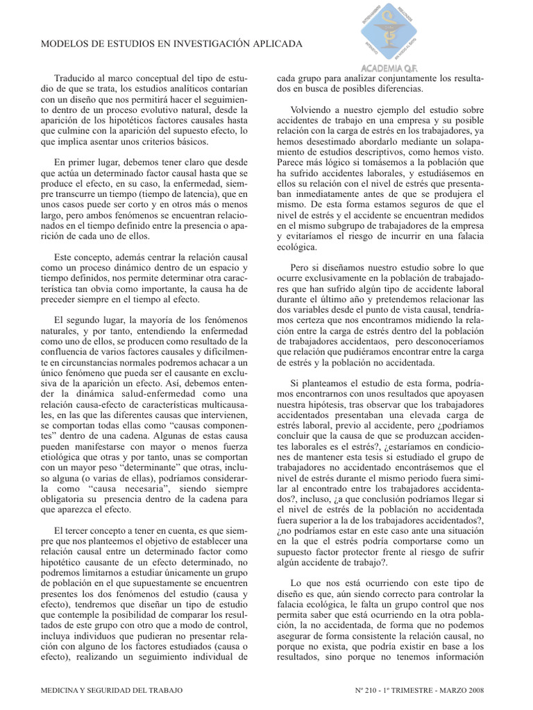 Modelos de Estudios en Investigación Aplicada | PDF