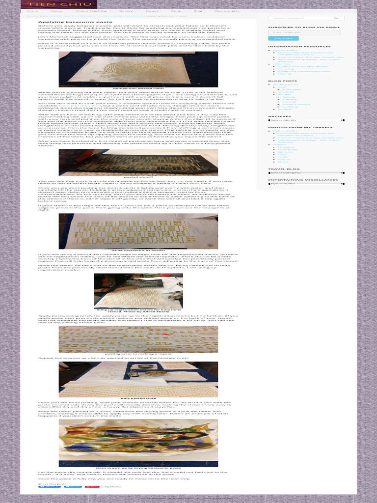 Applying Katazome Paste - Tien Chiu | PDF