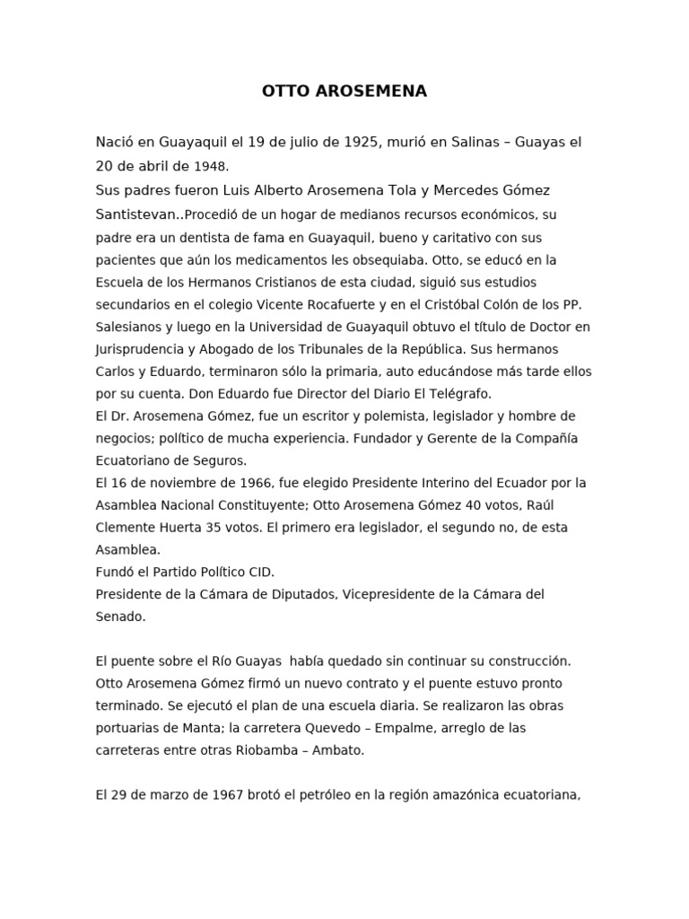 Biografia OTTO AROSEMENA | PDF
