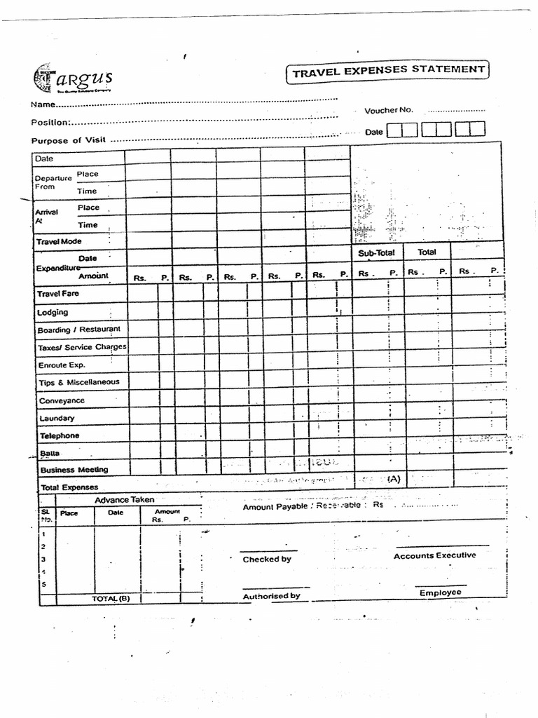 Travel Expense Form | PDF