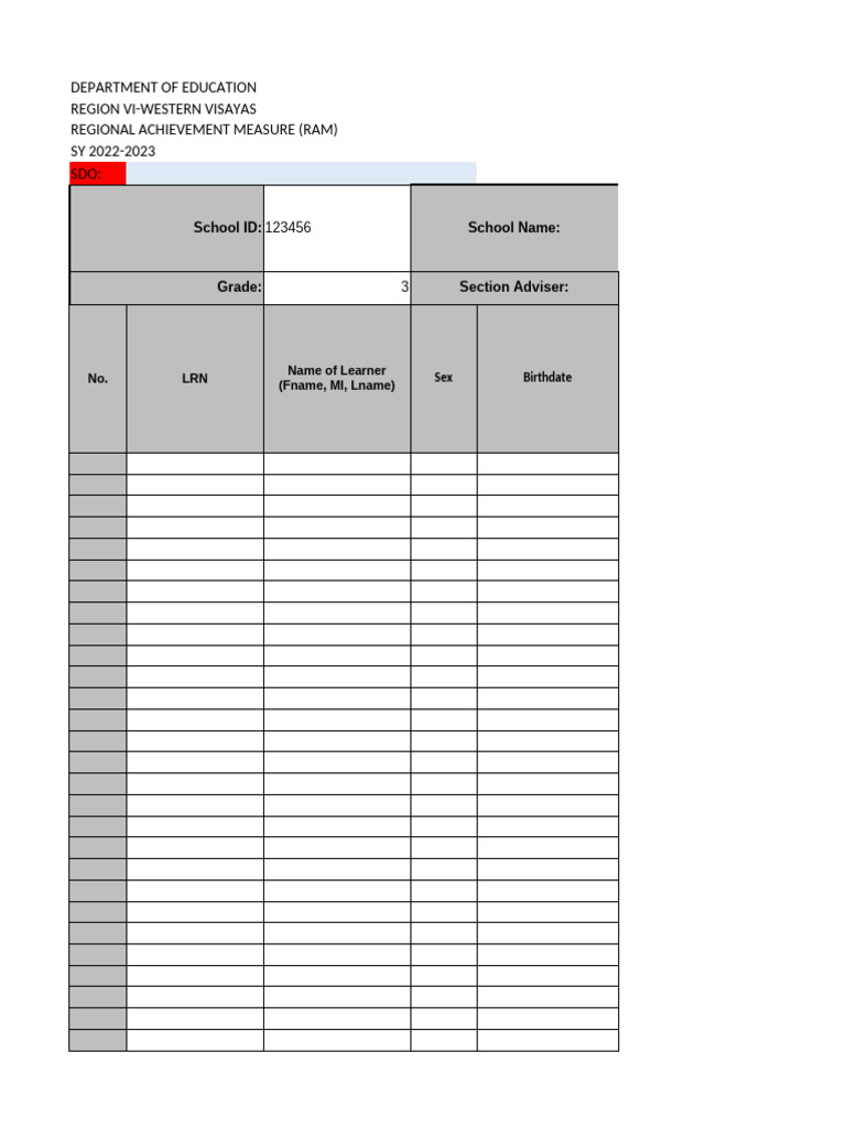 Class Scoresheet Key Stages 1 and 2 - v2 | PDF