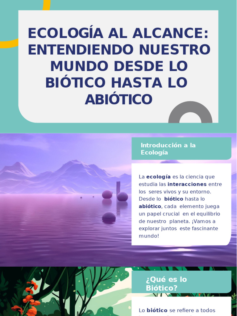 Ecologia Al Alcance Entendiendo Nuestro Mundo Desde Lo Biotico Hasta Lo Abiotico | PDF