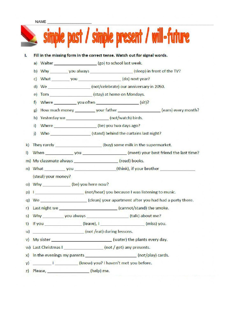 pas future present | PDF