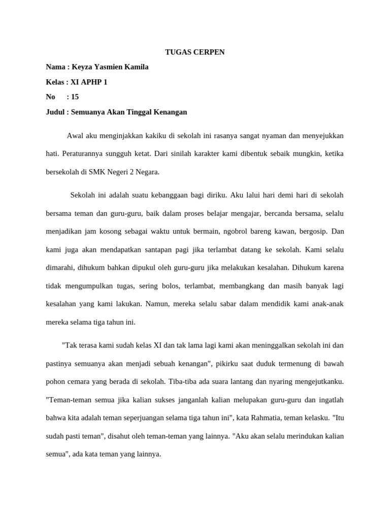 Tugas Cerpen | PDF
