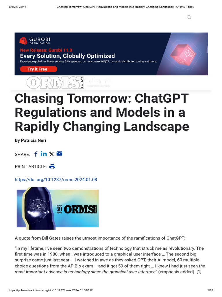 (05-3) Lectura 02 - SS - ChatGPT Regulations and Models in A Rapidly Changing Landscape - ORMS ...