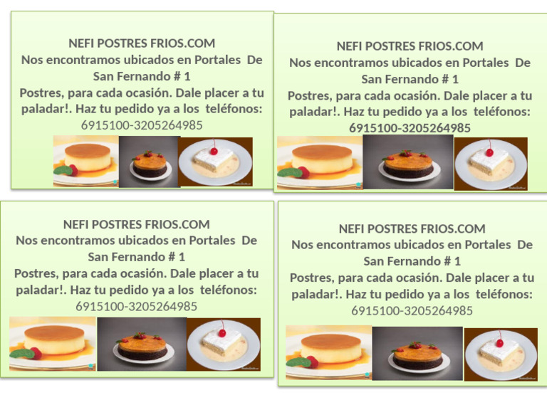 Volantes para Ventas de Postres | PDF