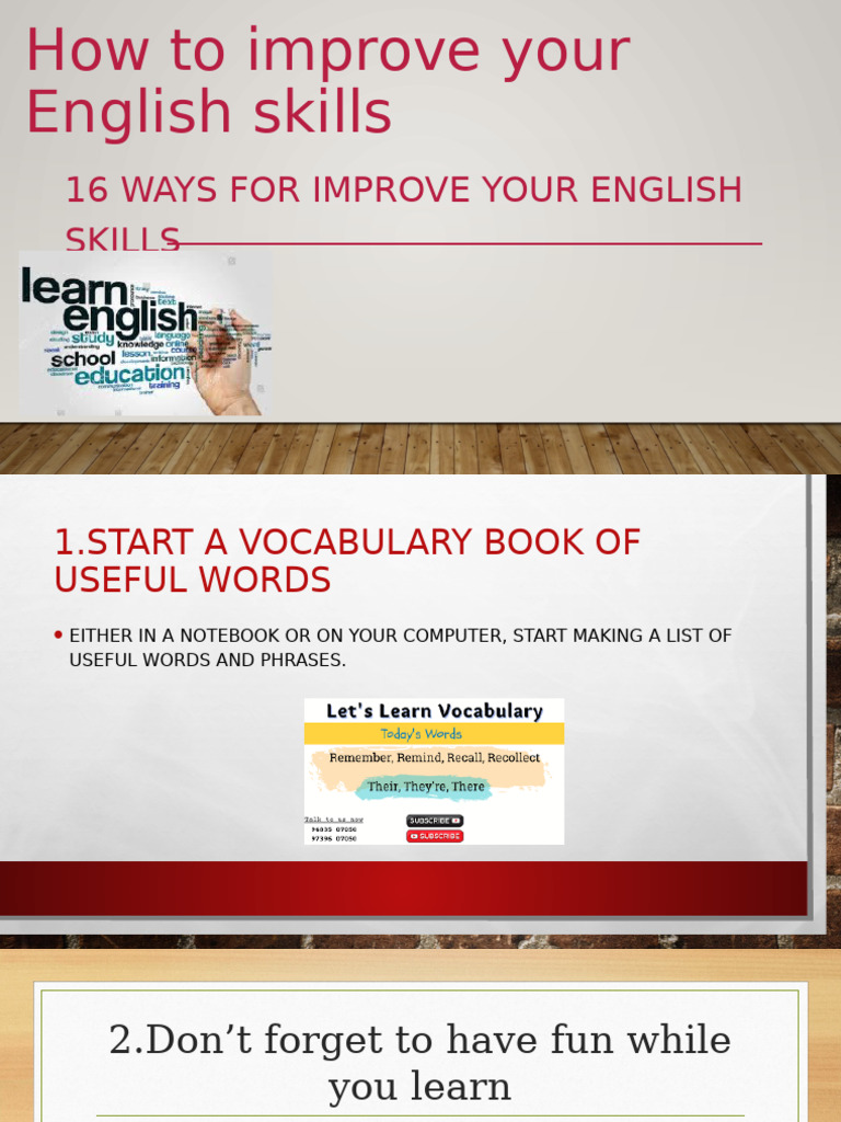 How To Improve Your English Skills | PDF