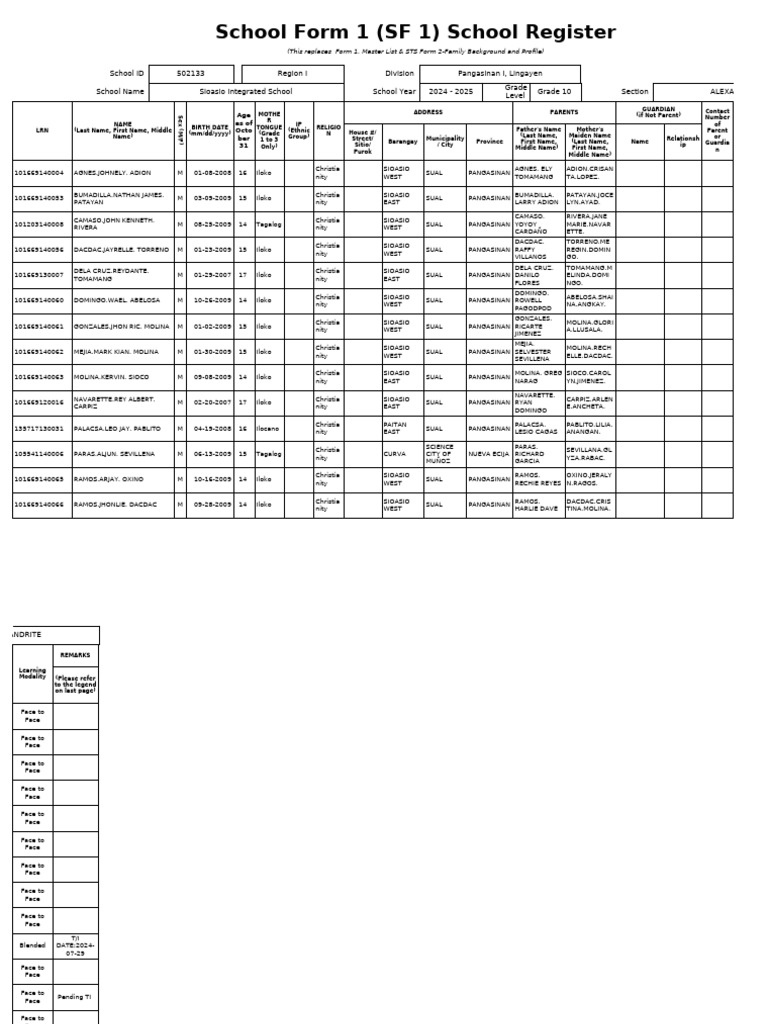 Sf1 2024 Grade 10 Year IV Alexandrite | PDF