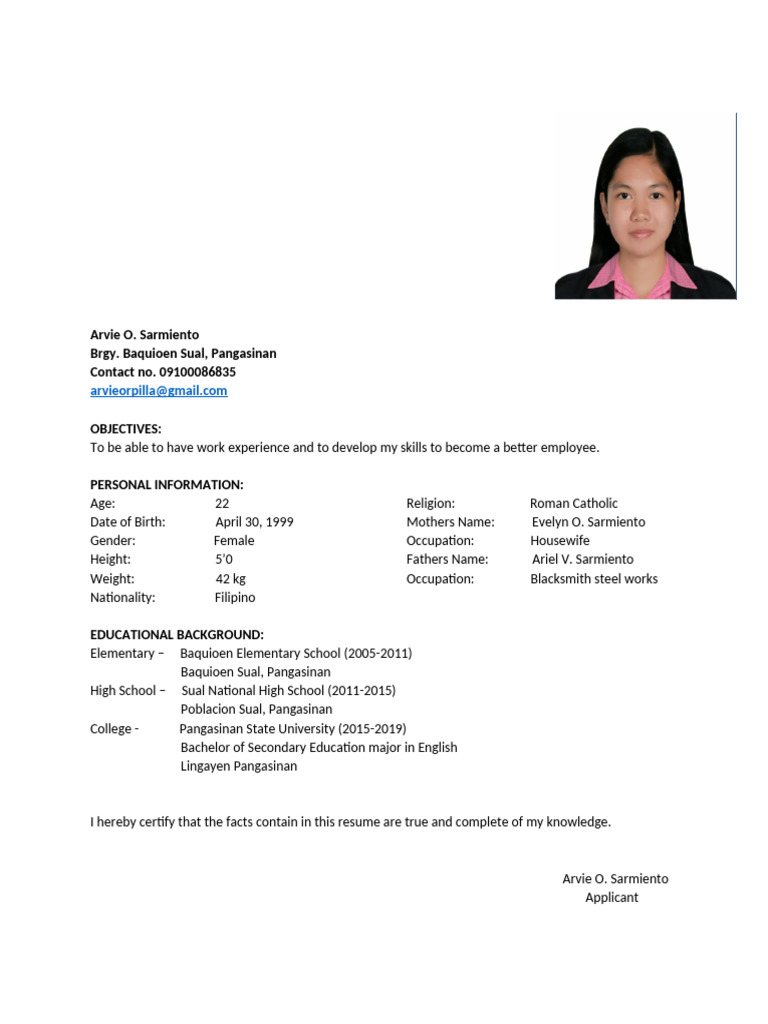 Sarmiento Resume | PDF