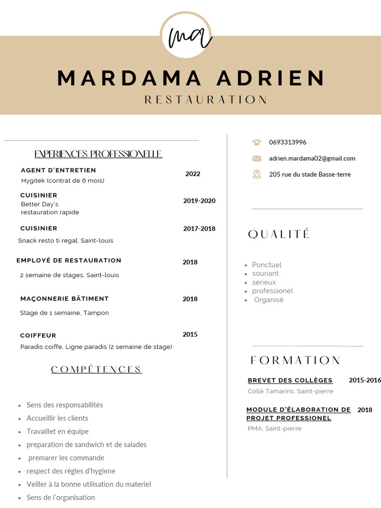 CV Restauration | PDF