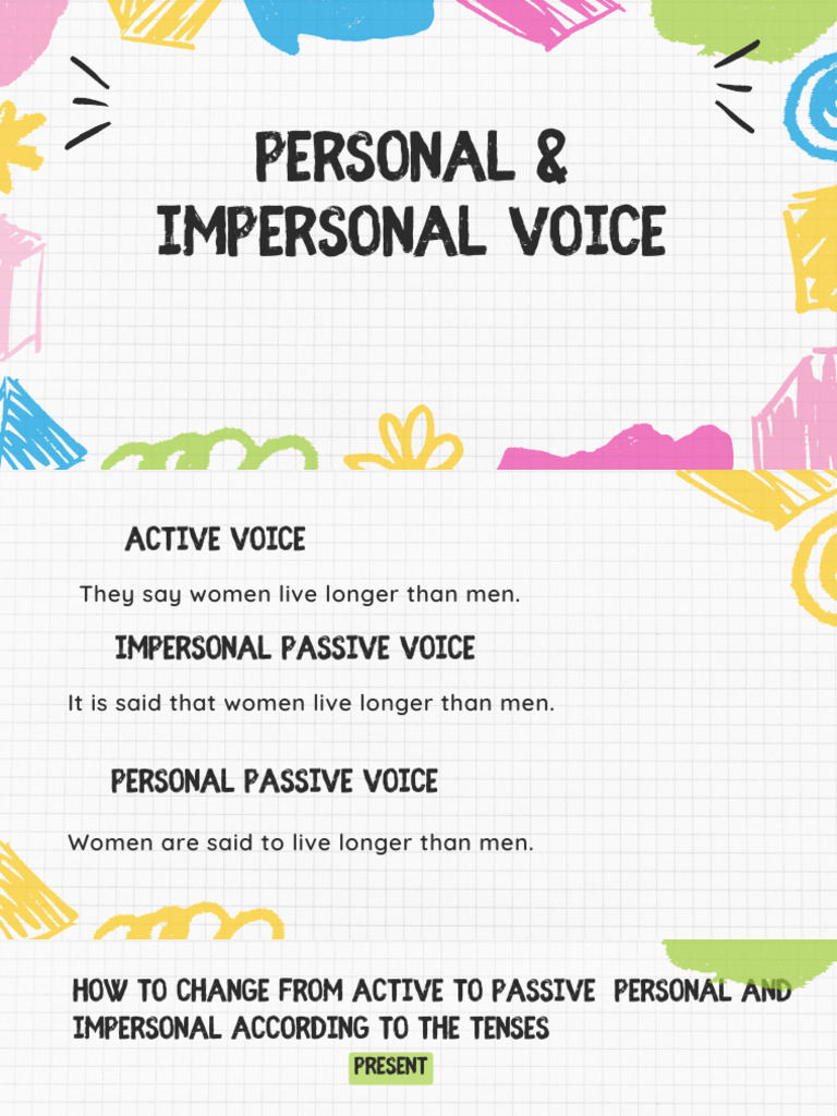 Personal & Impersonal Voice | PDF