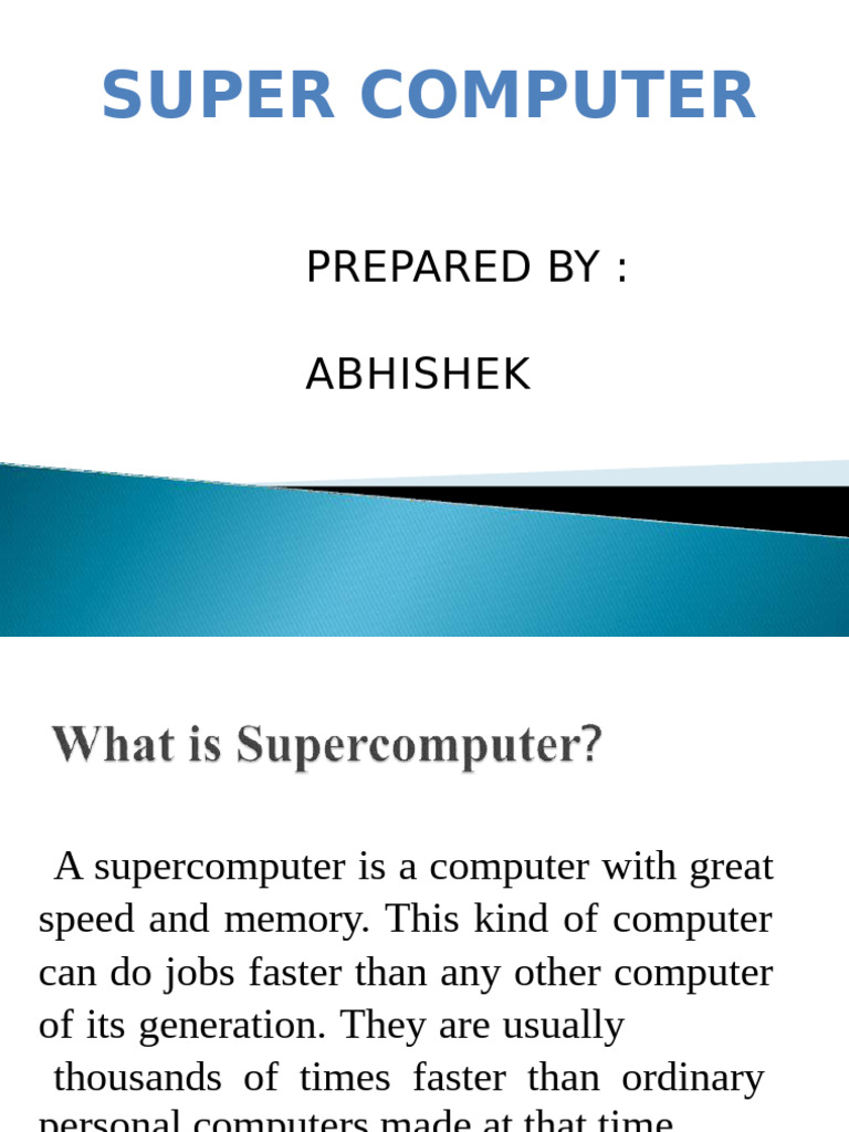 Super Computer Presentation Pdf