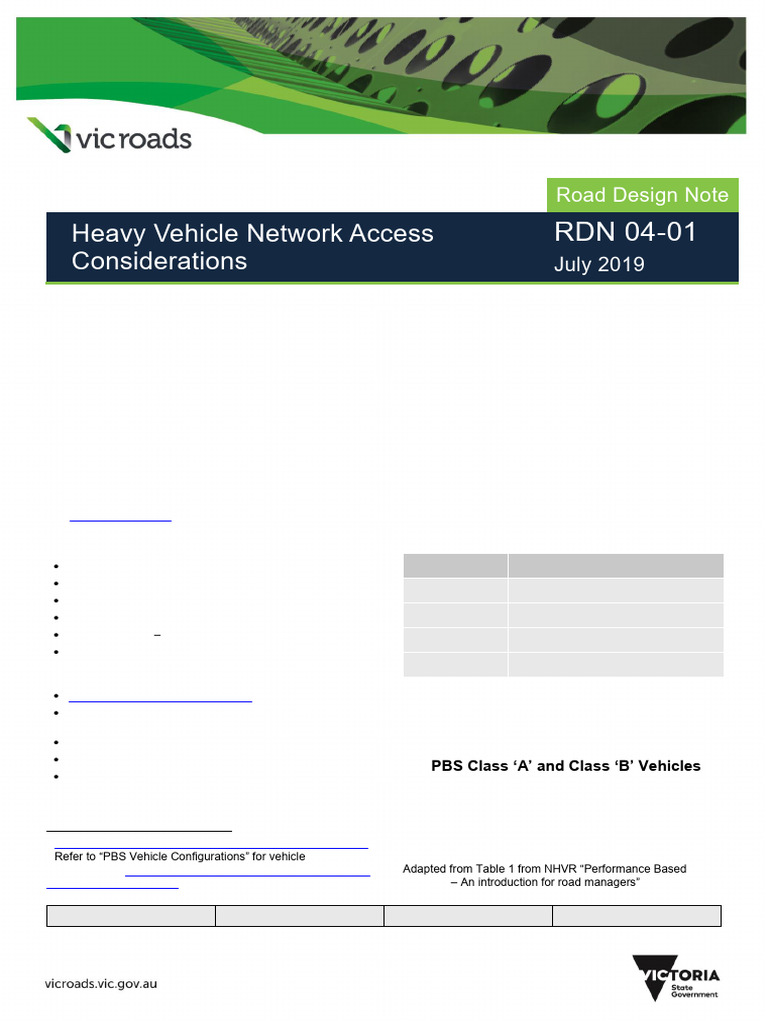 Road Design Note 04-01 - Heavy Vehicle Network Access Considerations V2 ...